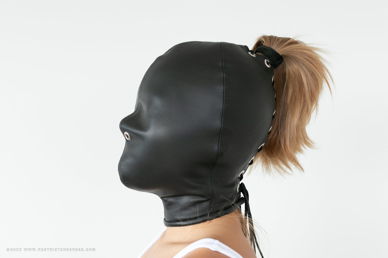 Leather Bondage Hood - Restricted Senses